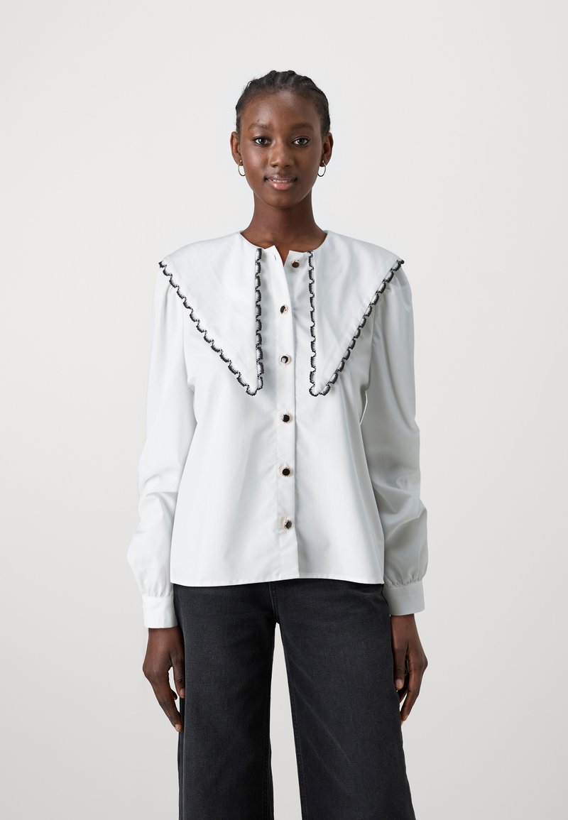 Sister Jane SALOON SCALLOP BLOUSE - Button-down blouse - white - Zalando.ie