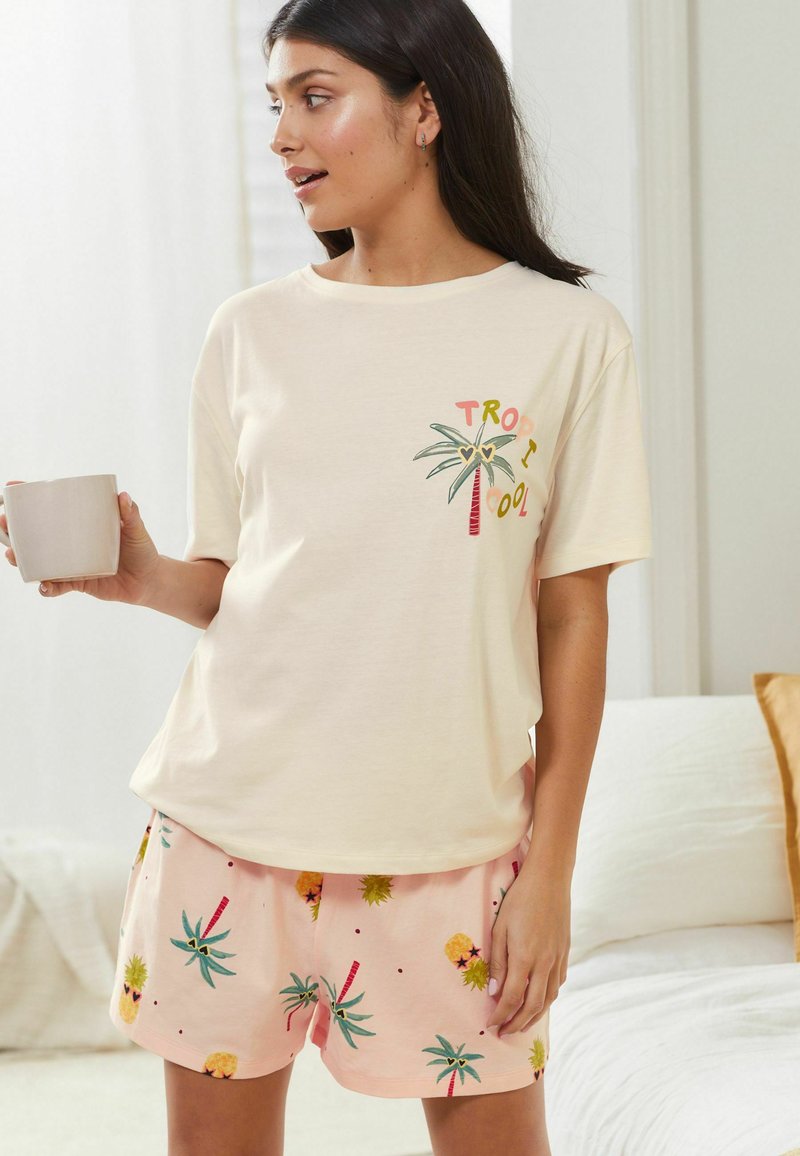 Next COTTON BLEND SHORT SET PYJAMAS 2 PACK - Yöasusetti - pink green ...
