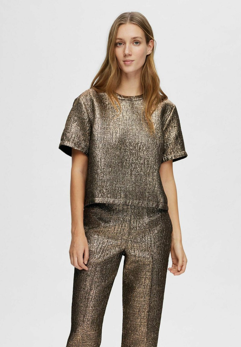 Selected Femme Bluzka/złoty - Zalando.pl