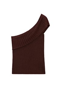 Massimo Dutti ASYMMETRIC OFF-THE-SHOULDER - Top - dark brown ...
