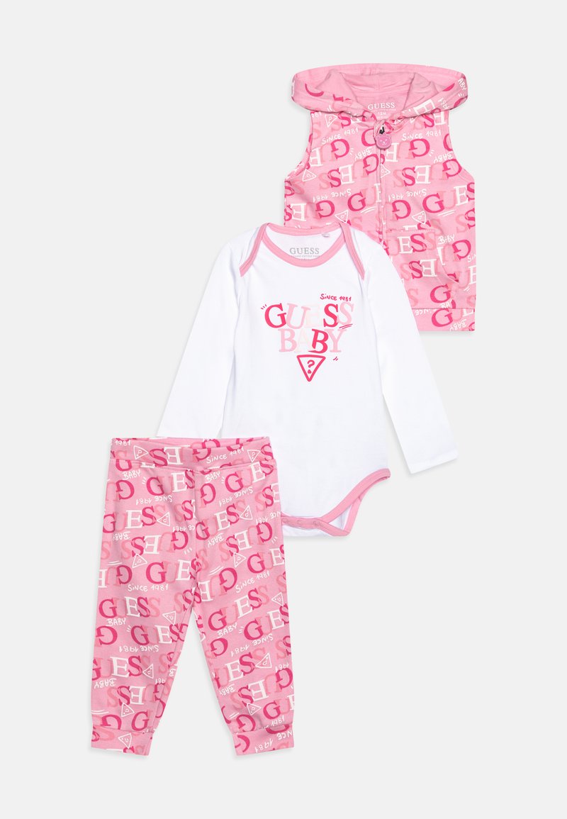 Guess NEWBORN HOODED SET - Pantaloni - pink/fuxia - Zalando.it