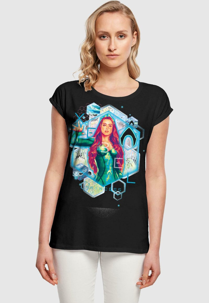 ABSOLUTE CULT AQUAMAN - MERA GEOMETRIC - Print T-shirt - black - Zalando.de