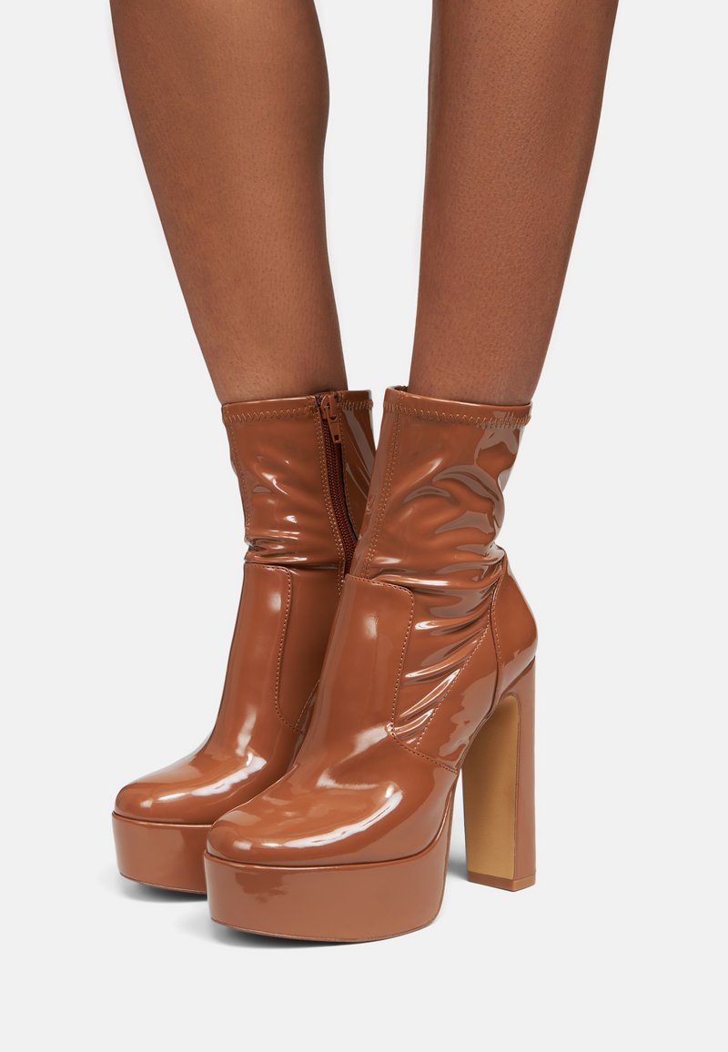 ALDO PULL ON BREJAR - High Heel Stiefelette - light brown/hellbraun ...