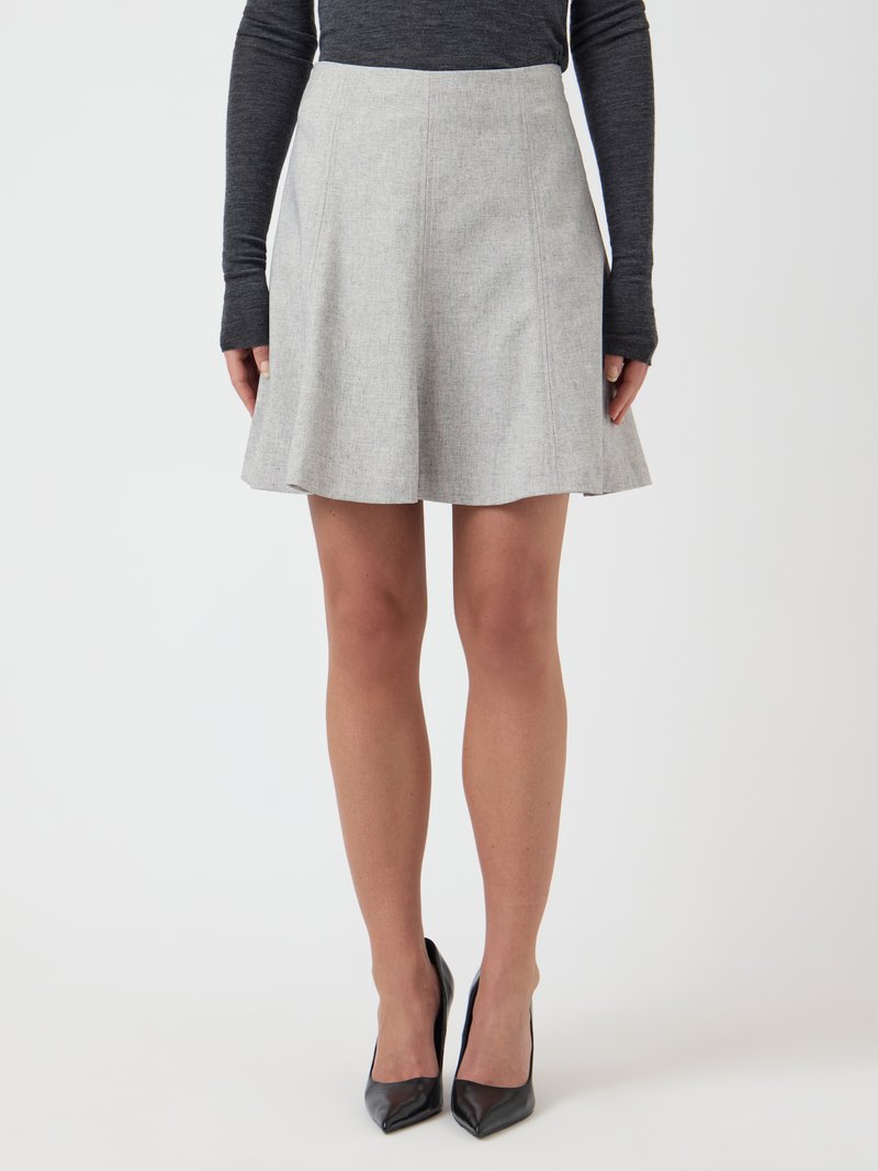 YAS YASRIU HW SKIRT S. - A-line skirt - light grey melange/mottled ...