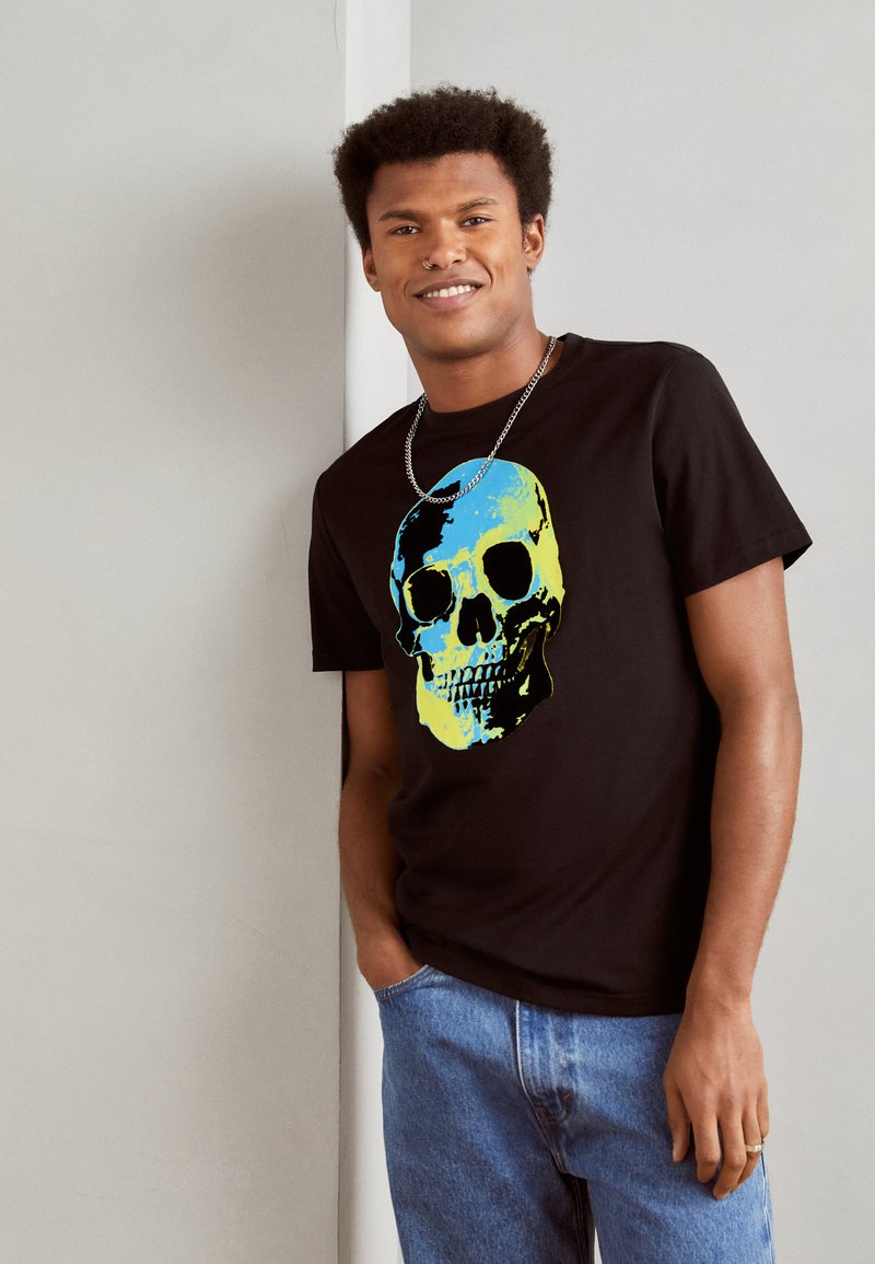 Antony Morato WITH PHOTOGRAPHIC AND FLOCK - Print T-shirt - black - Zalando