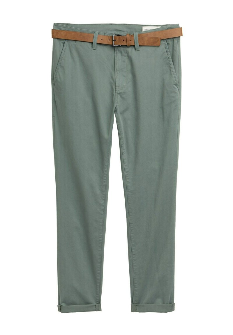 TOM TAILOR DENIM WITH BELT - Chino - washed jasper green/groen - Zalando.nl