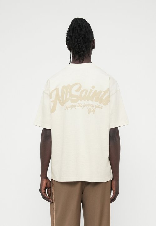 AllSaints REDACT CREW - Printtipaita - ashen white/valkoinen - Zalando.fi