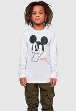 ABSOLUTE CULT MICKEY MOUSE - DISTRESSED PONDER - Longsleeve - white/wit ...