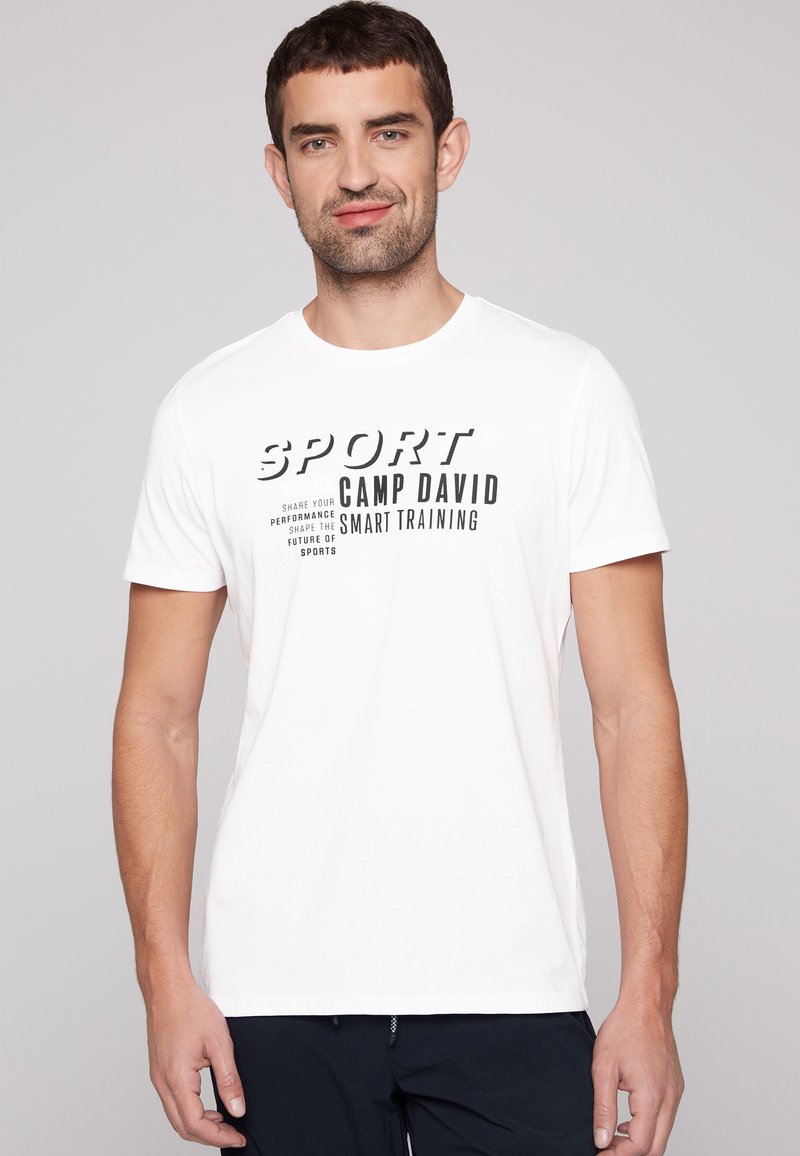 Camp David ARTWORK - Print T-shirt - opticwhite/off-white - Zalando