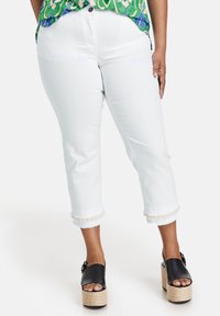 Samoon 7/8 TROUSERS WITH FRINGES - Jeans Slim Fit - white/weiß - Zalando.ch