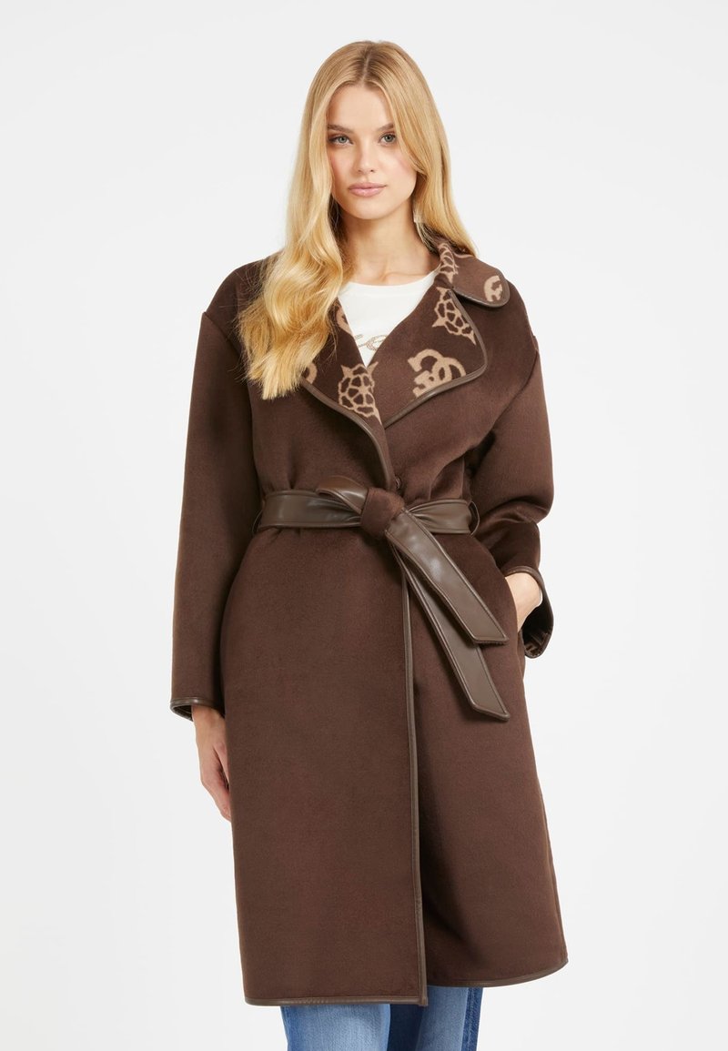 Guess LUDOVICA LOGO WRAP COAT - Classic coat - braun/brown - Zalando