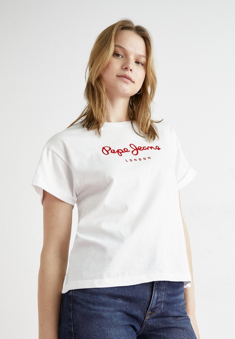 Pepe Jeans HELGA - T-shirt imprimé - white/blanc - ZALANDO.FR