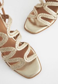 Next SIGNATURE LEATHER PLAIT STRAP BLOCK HEEL SANDALS - High Heel ...