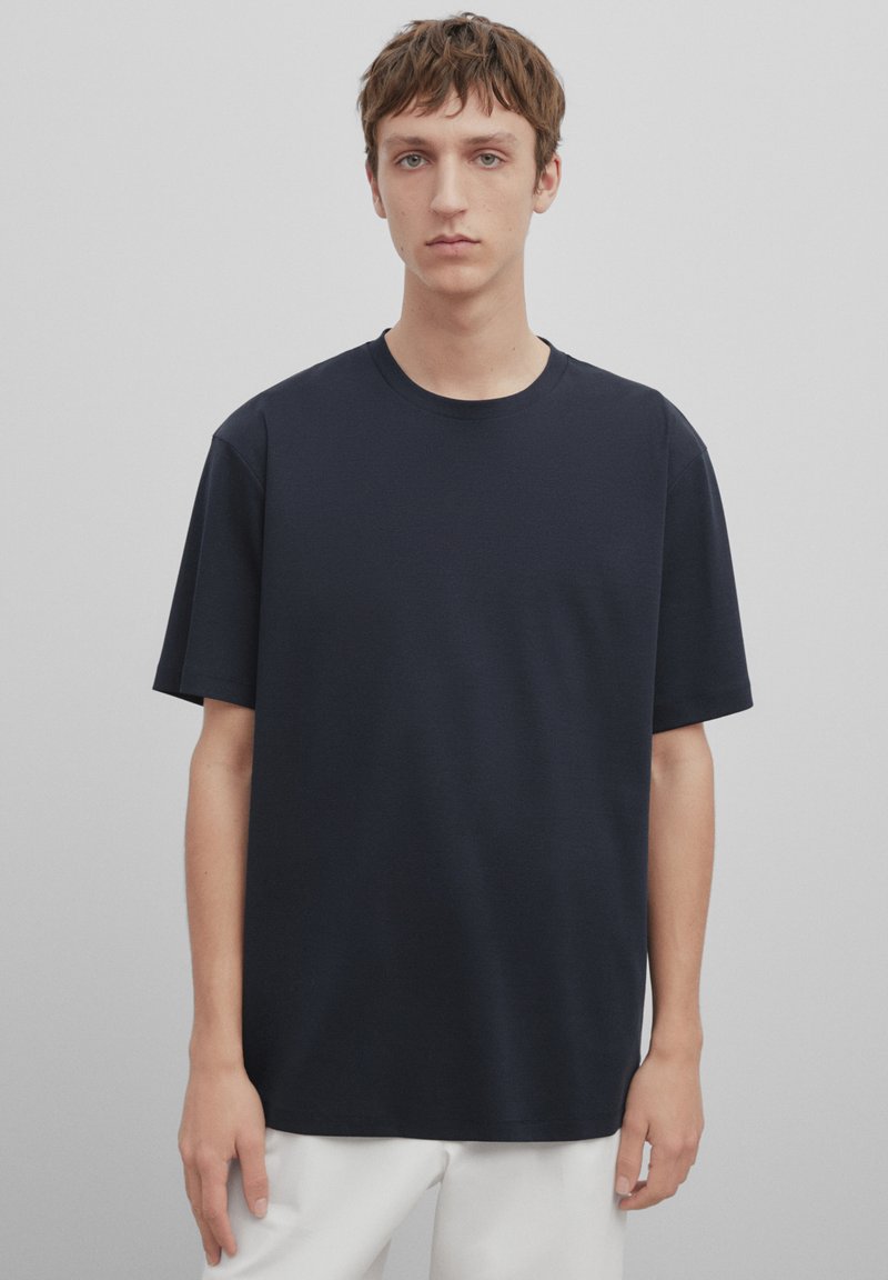 Massimo Dutti STUDIO - RELAXED FIT - T-shirt - bas - dark blue/mörkblå ...