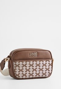 Cavalli Class ARNO - Schoudertas - dark brown and logo jacquard/bruin ...