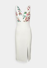 WAL G. EMBROIDERED V NECK ROSE MIDI - Cocktailjurk - white/wit - Zalando.nl