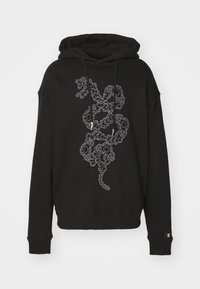 Roberto Cavalli SNAKE STITCH COOL FIT HOODIE - Sweatshirt - black - Zalando