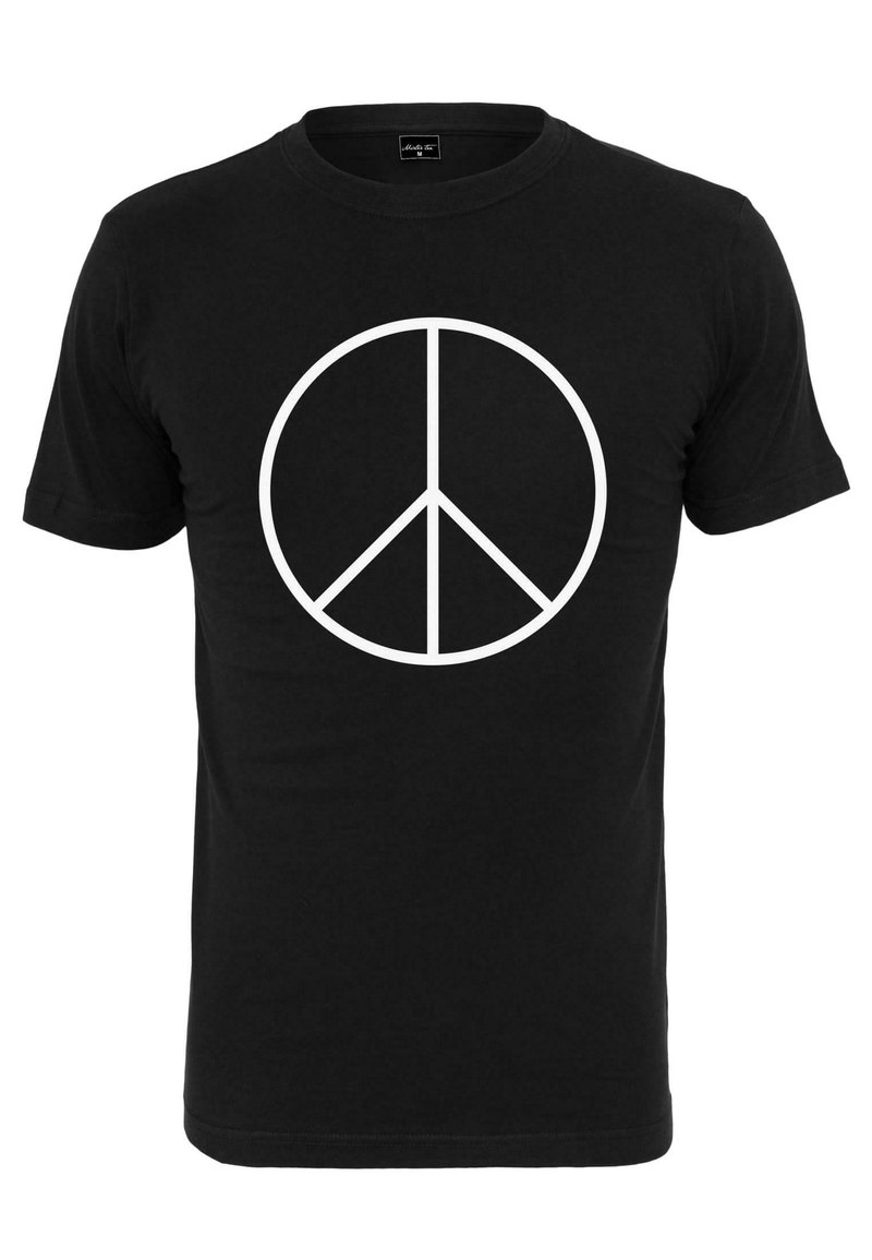 Mister Tee Peace T Shirt Med Print Black Svart