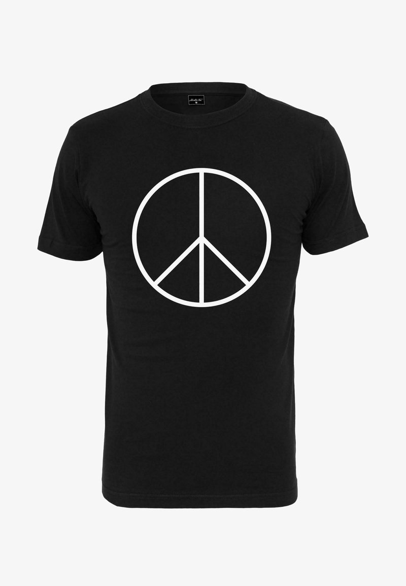 Mister Tee Peace T Shirt Med Print Black Svart