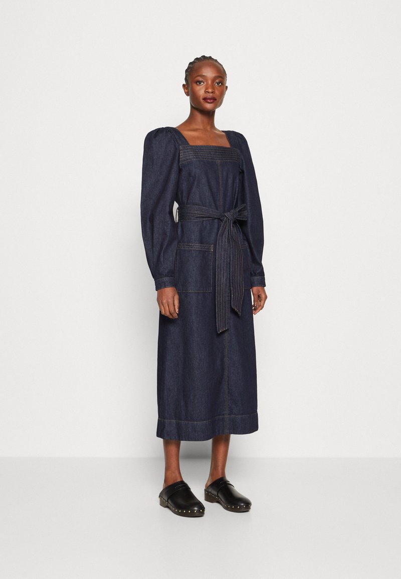 ALIGNE HAMDEN SQUARE NECK DRESS - Denim dress - indigo/blue - Zalando.ie