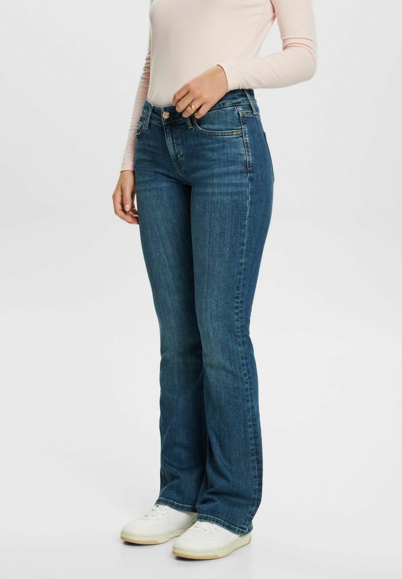 Esprit Bootcut-farkut - blue dark washed/tummansininen - Zalando.fi