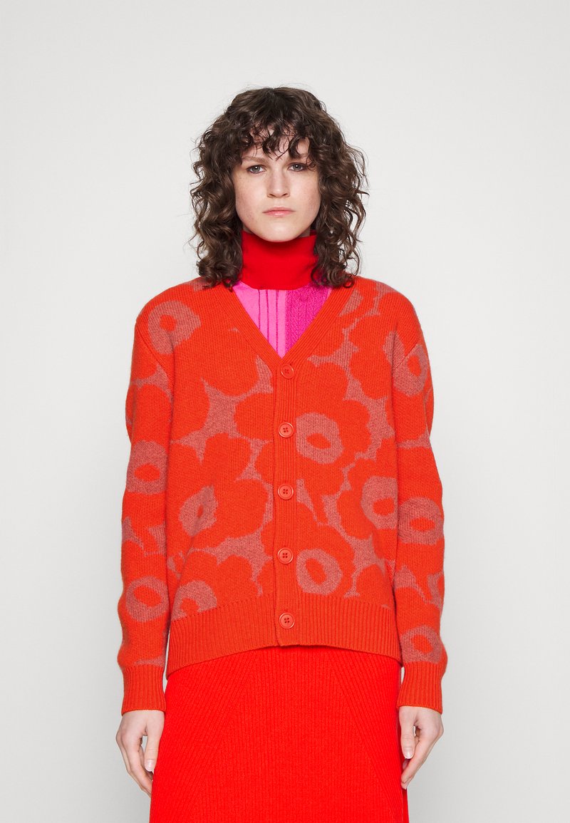 Marimekko UNIKKO CARDIGAN - Chaqueta de punto - red/beige/naranja ...