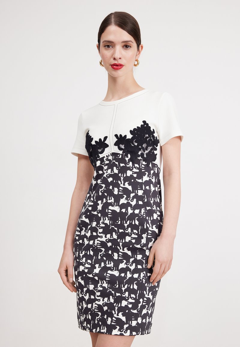 Marc Cain Robe fourreau - black/white/noir - ZALANDO.BE