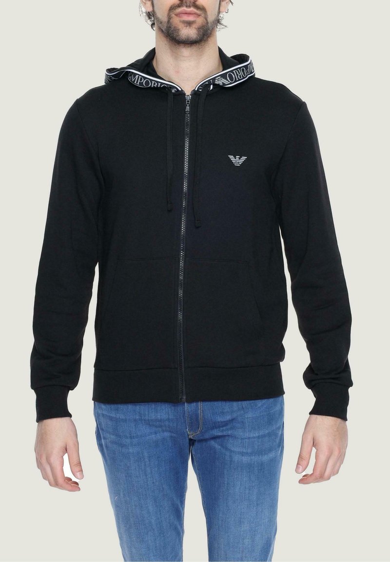 Emporio Armani LINEA - Sweater met rits - black/zwart - Zalando.nl