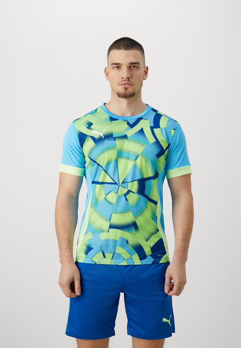 Puma GRAPHIC - Sports T-shirt - luminous blue/light blue - Zalando.ie
