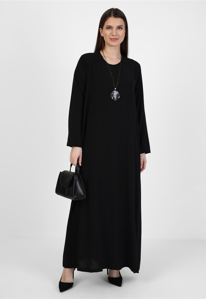 Modanisa CREW NECK PLUS SIZE ALIA - Maxikleid - black/schwarz - Zalando.de