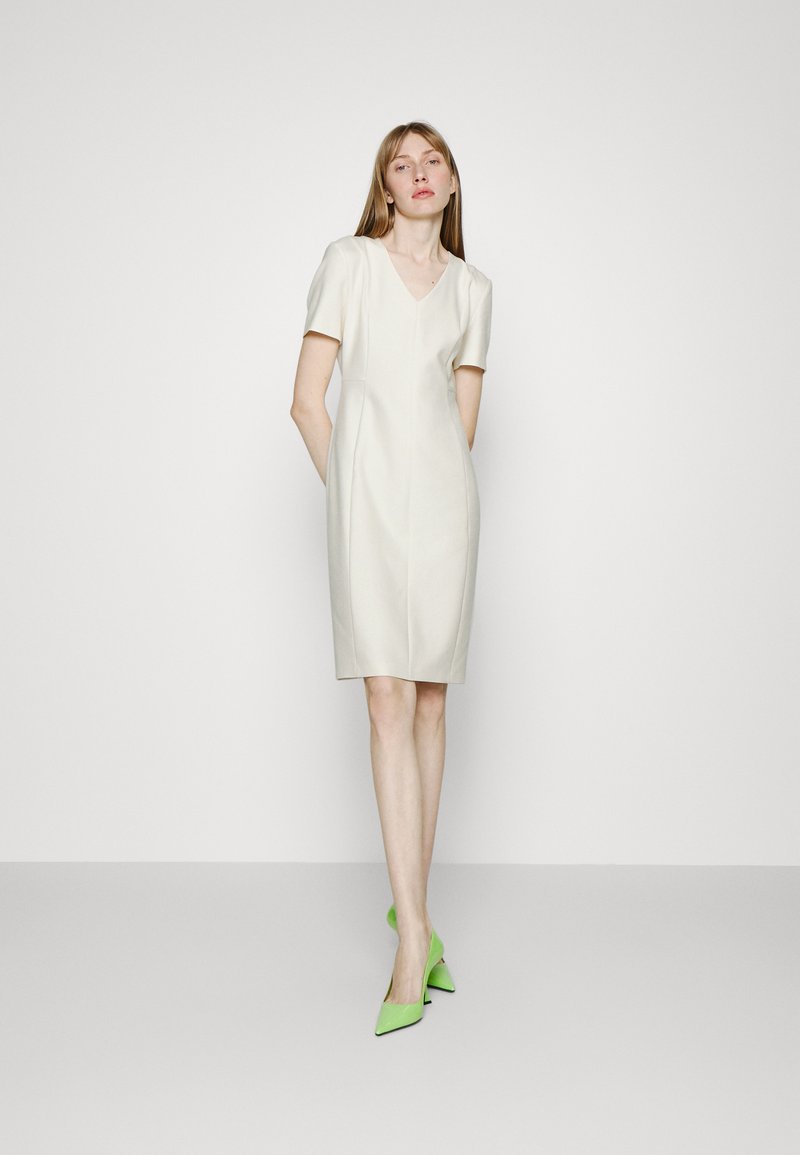 BOSS DAMAISA - Shift dress - open white/white - Zalando.co.uk