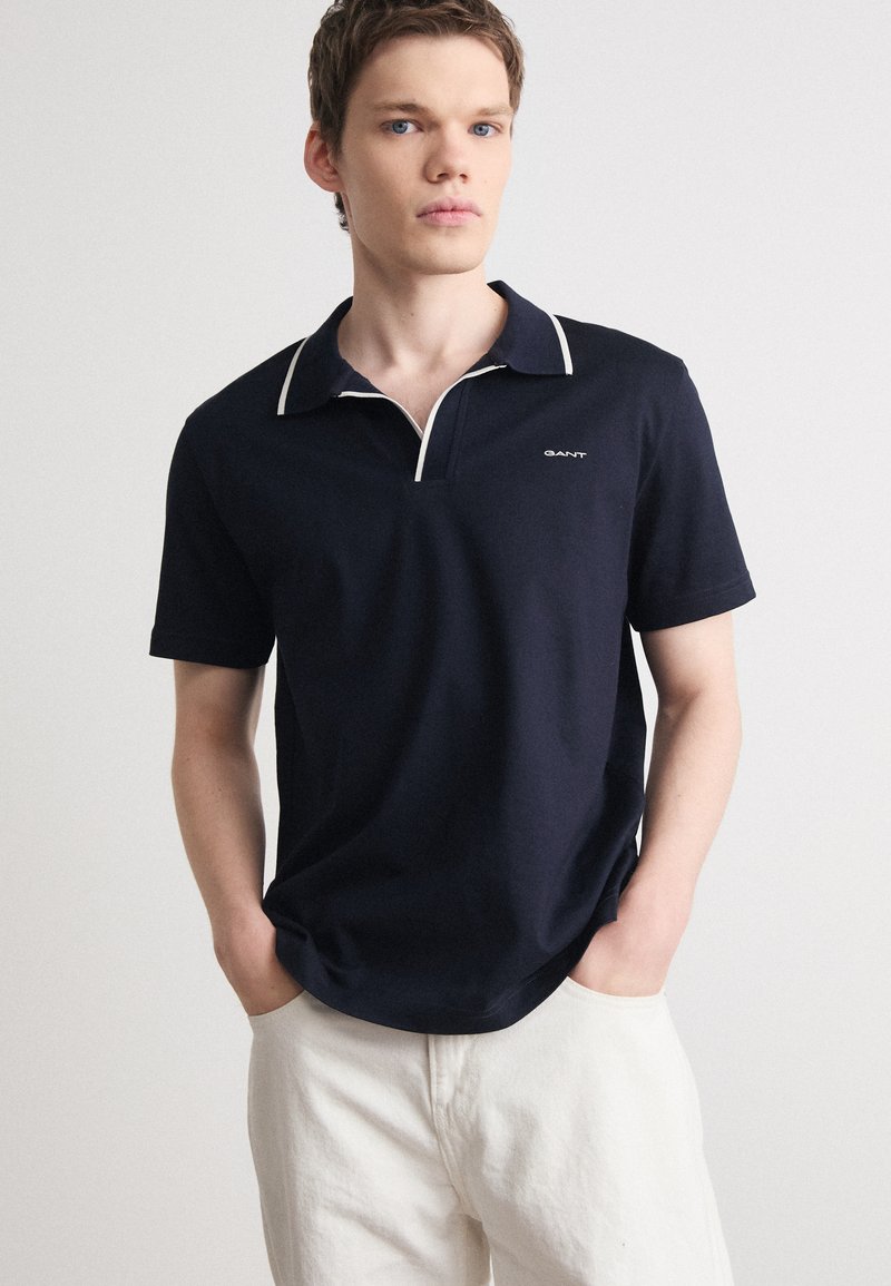 GANT TIPPING COLLAR - Polo - evening blue/azul marino - Zalando.es