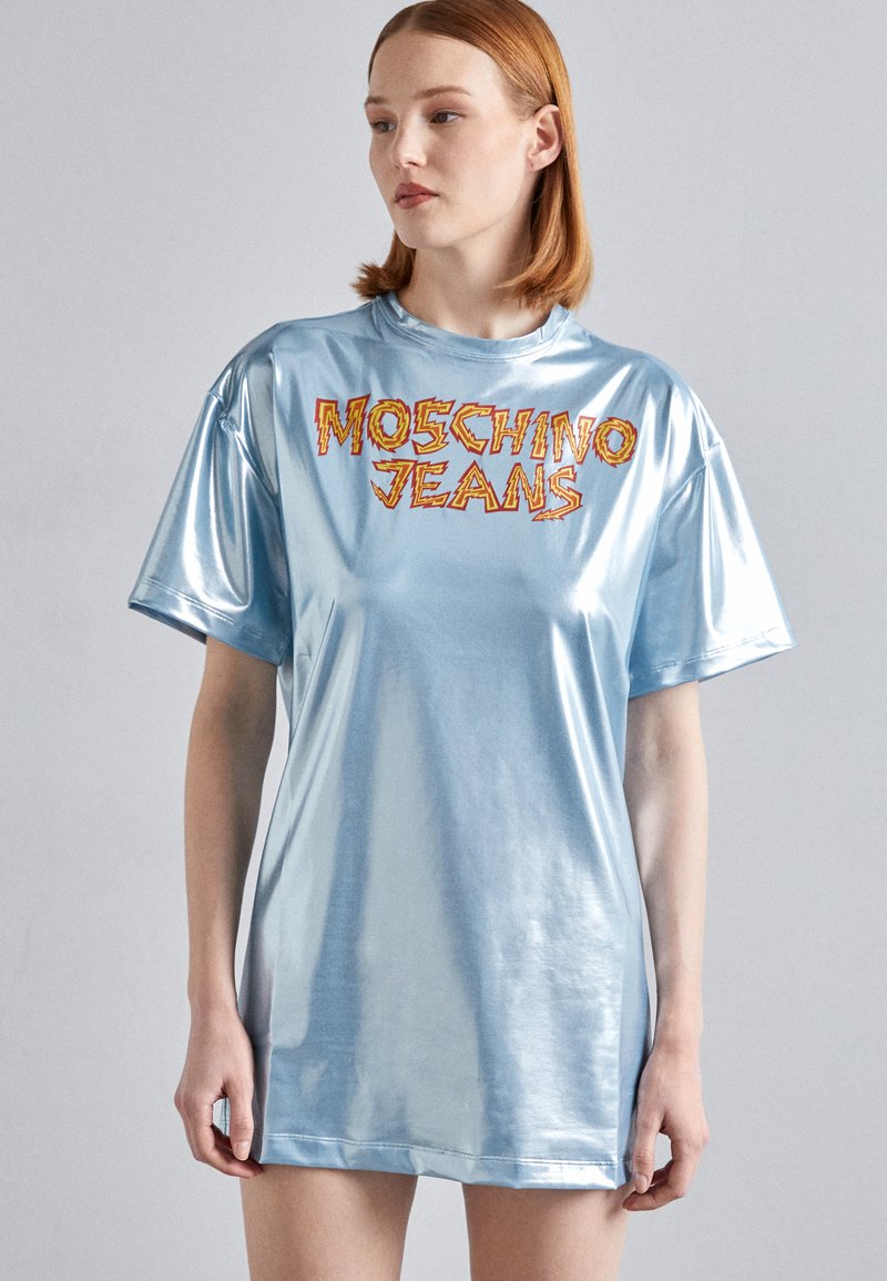 MOSCHINO JEANS Sukienka letnia/metaliczny niebieski - Zalando.pl