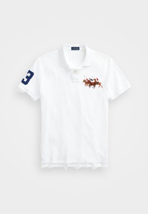 Polo Ralph Lauren CUSTOM SLIM POLO BEAR MESH POLO SHIRT - Polo shirt - white/off-white - Zalando ...