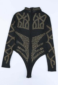 Organza Lingerie Langarmbody mit Glitzer Strasssteinen - Body - schwarz ...