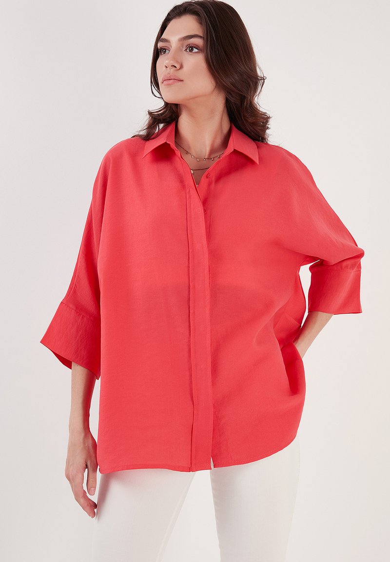 LELA Button-down blouse - coral - Zalando.ie
