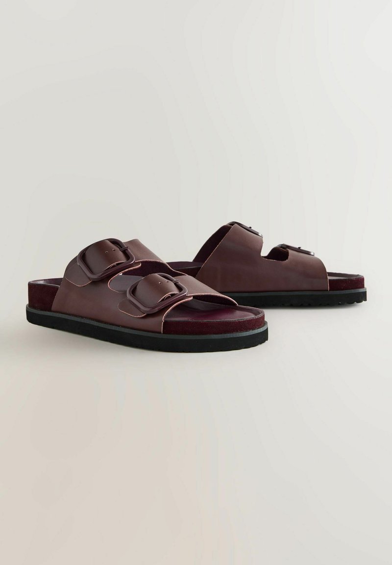 Next NEXT - Platt slip-in - burgundy red leather/röd - Zalando.se
