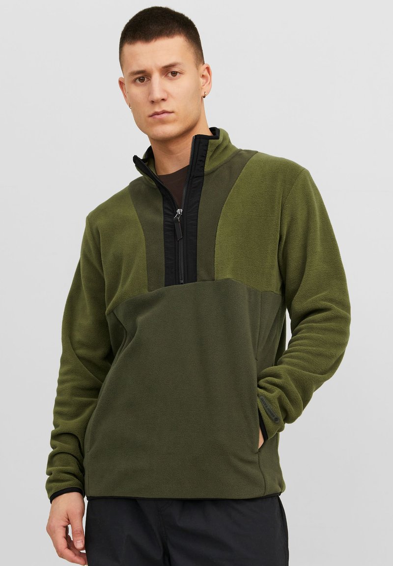 Jack & Jones JCOLUNAR - Fleece jumper - olive - Zalando