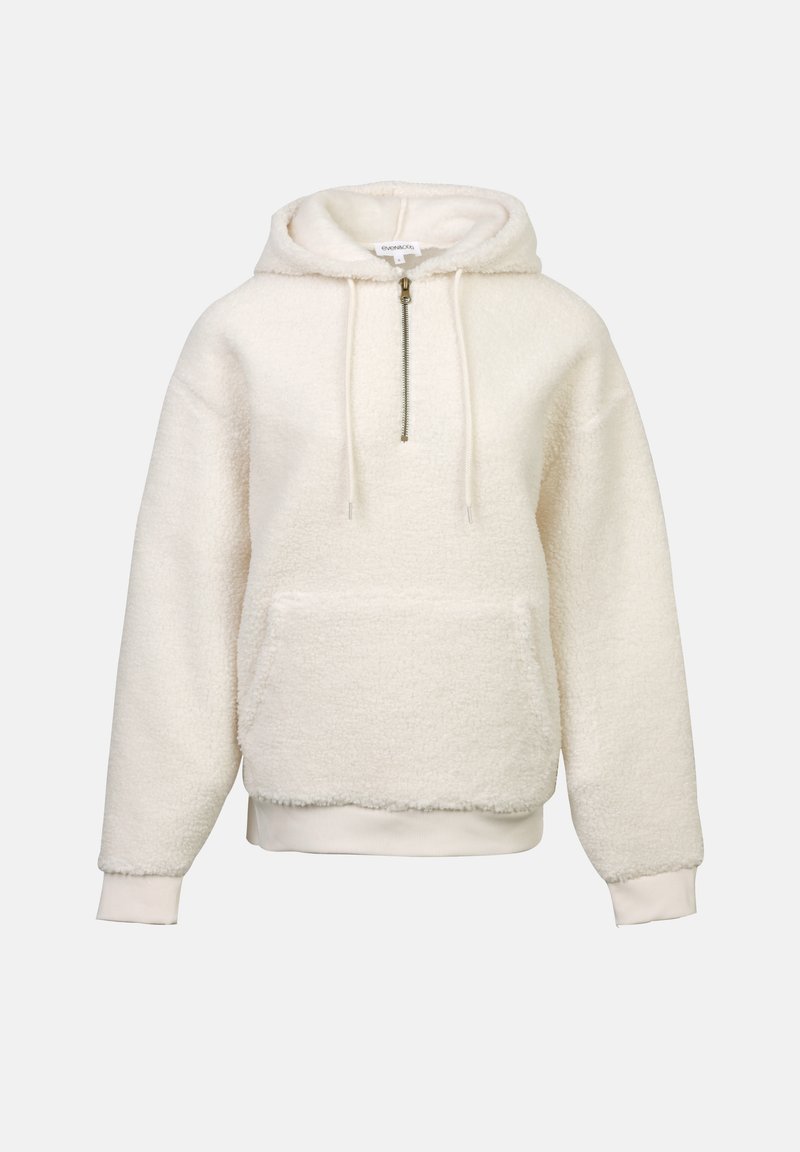 Even&Odd TEDDY ZIP THROUGH - Fleece jumper - off white/off-white ...
