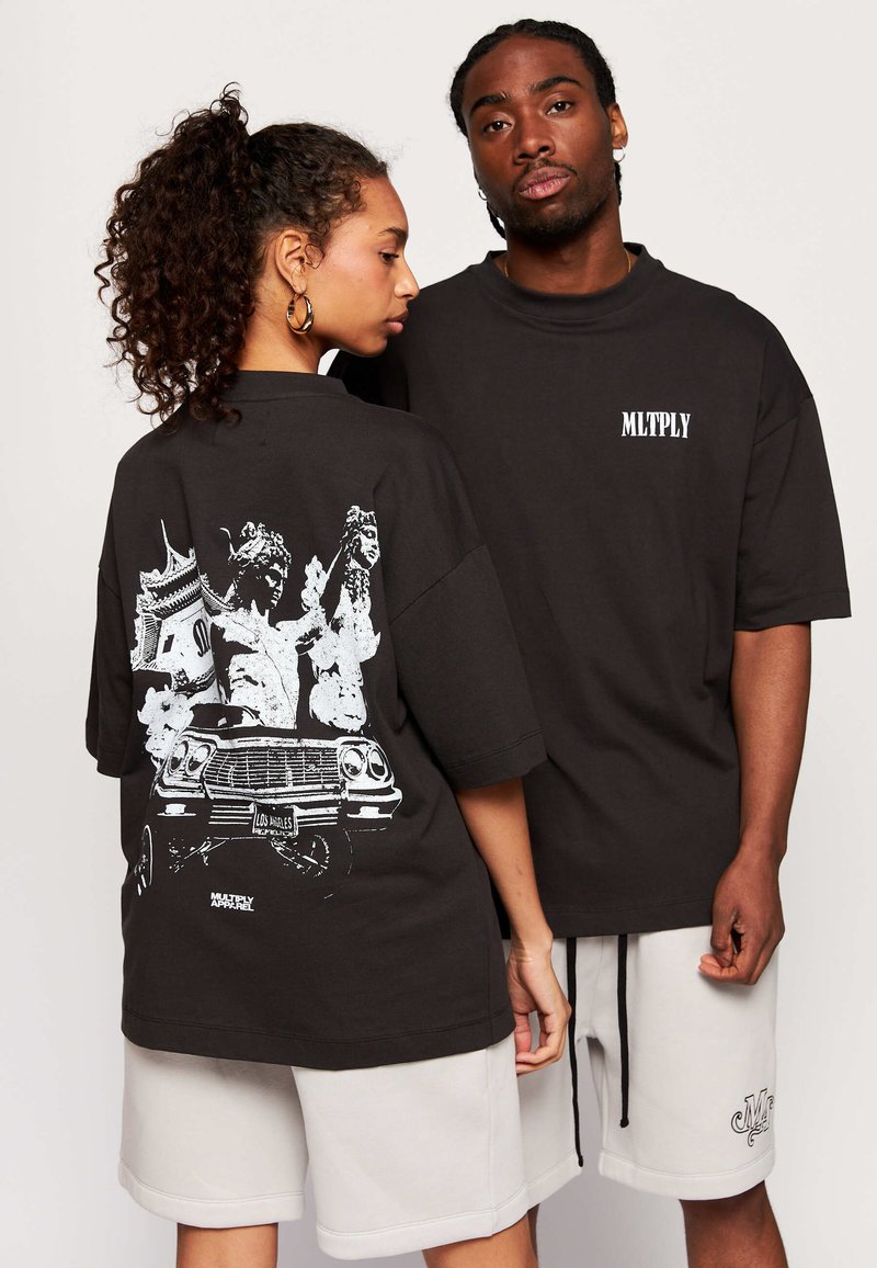 Multiply Apparel TEMPEL - Printtipaita - black soda washed/musta ...