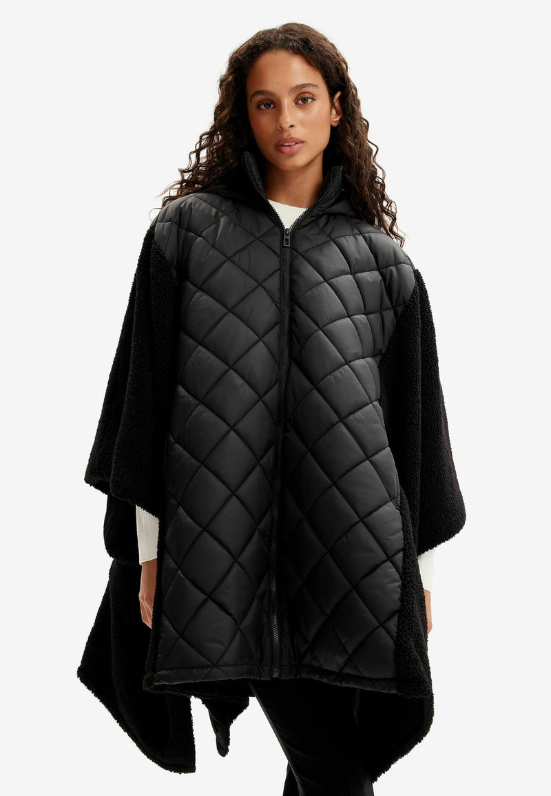 Desigual QUILTED - Cape - black/noir - ZALANDO.FR