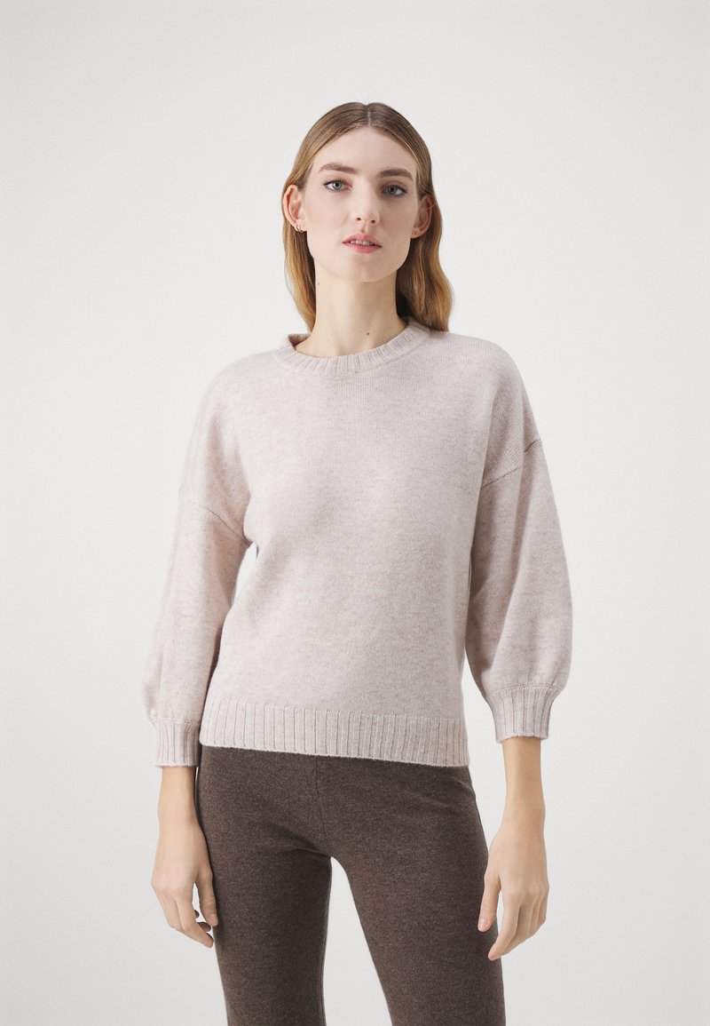 Davida Cashmere QUARTER BALLOON SLEEVE - Stickad tröja - light beige ...
