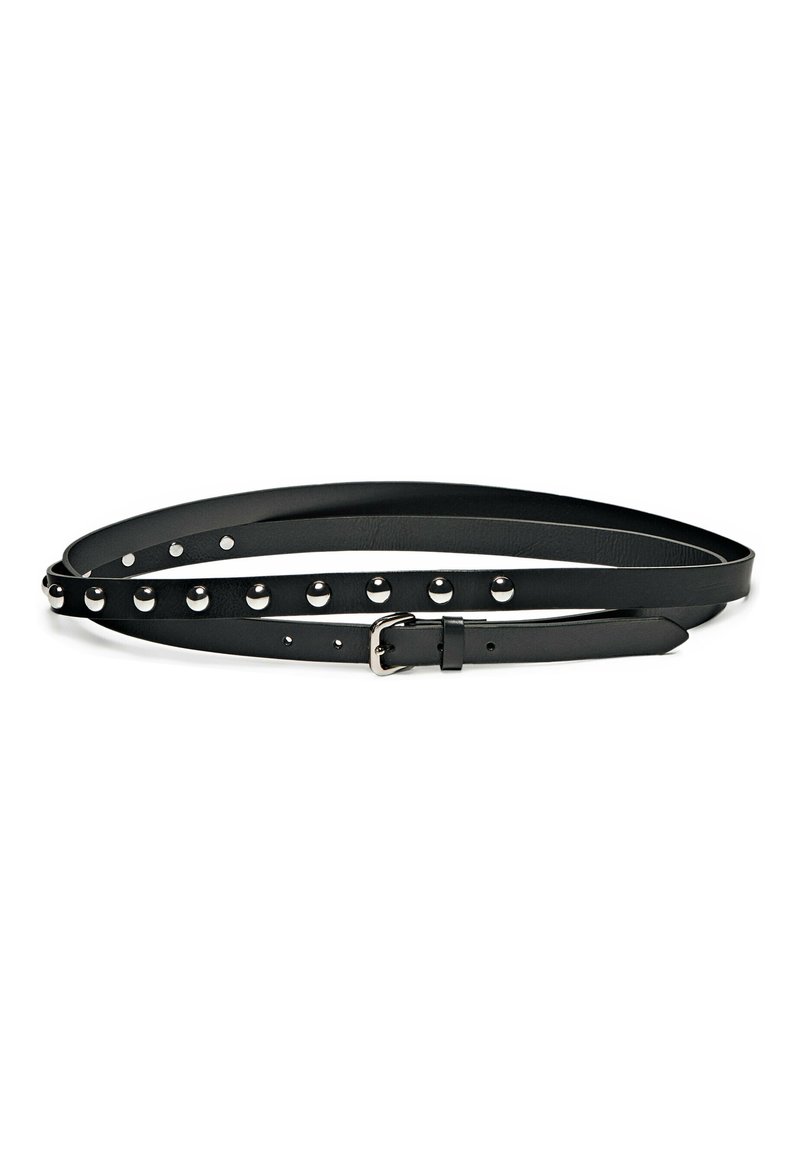 Massimo Dutti DOUBLE WRAP STUDDED - Belt - black - Zalando.co.uk