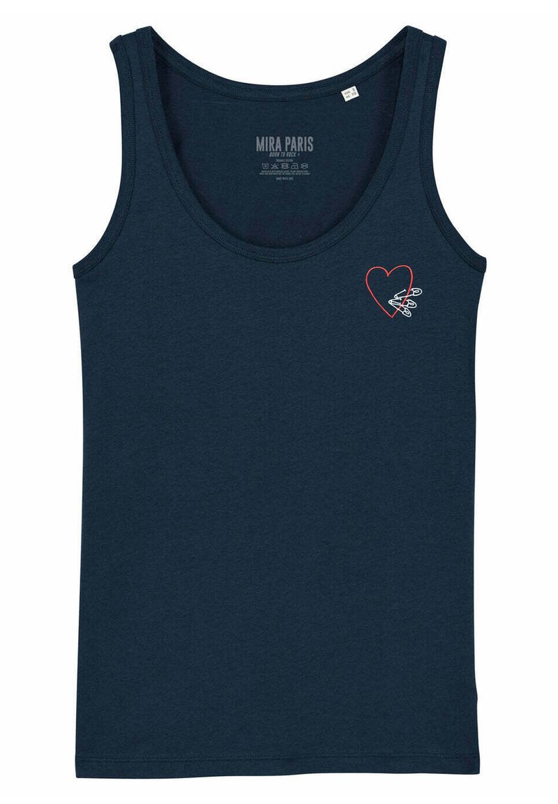 Mira Paris PINS EMBROIDERY - Top - dark blue/dunkelblau - Zalando.de