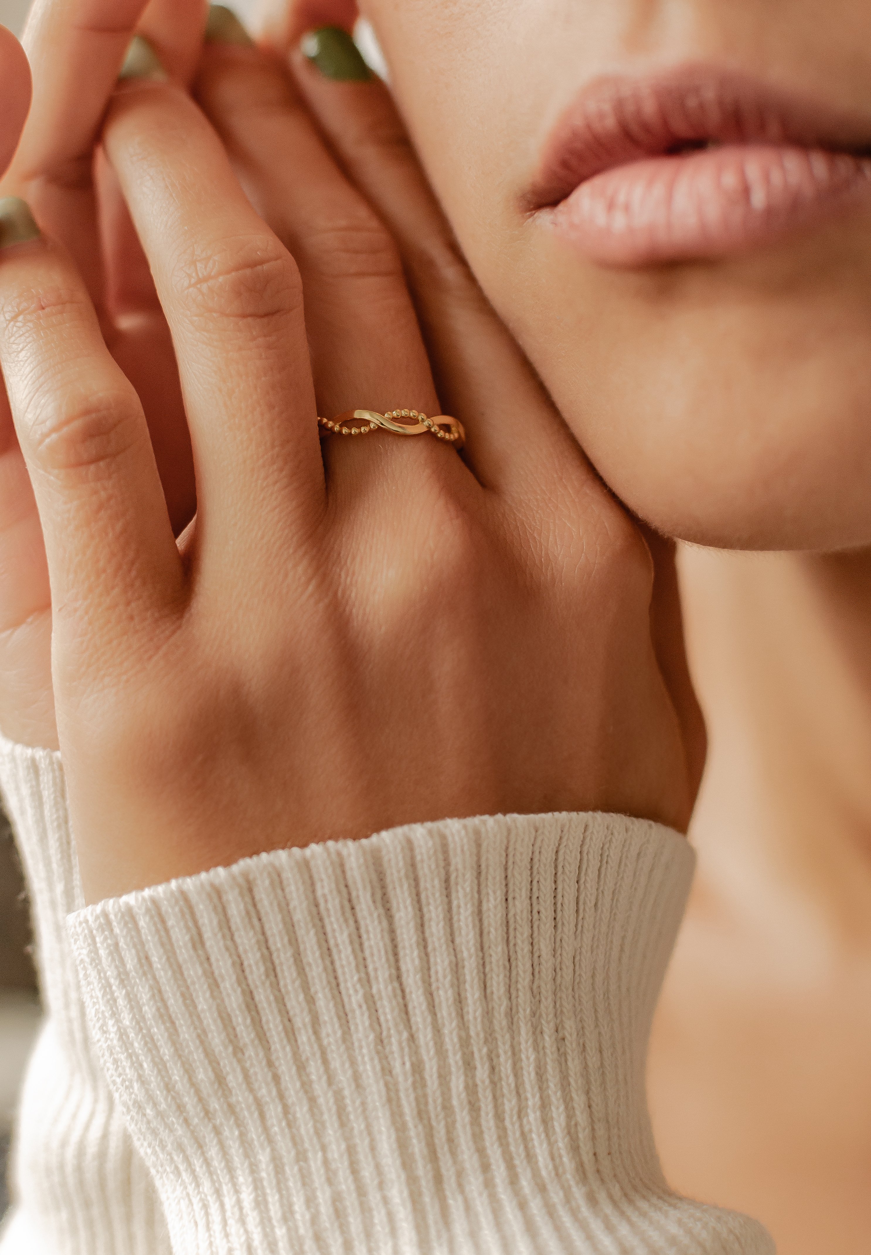 Hey Happiness DOUBLE HELIX Ring gold goldfarben Zalando