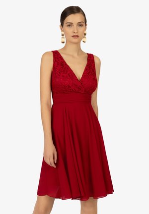 HotSquash V NECK FIT N FLARE - Robe de soirée - wine/rouge foncé ...