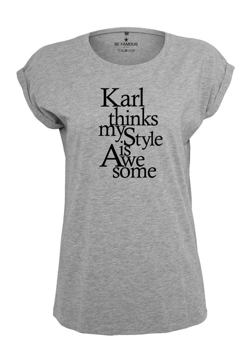 Be Famous CLASSIC ROLL UP AWESOME - T-Shirt print - grey/grau - Zalando.de