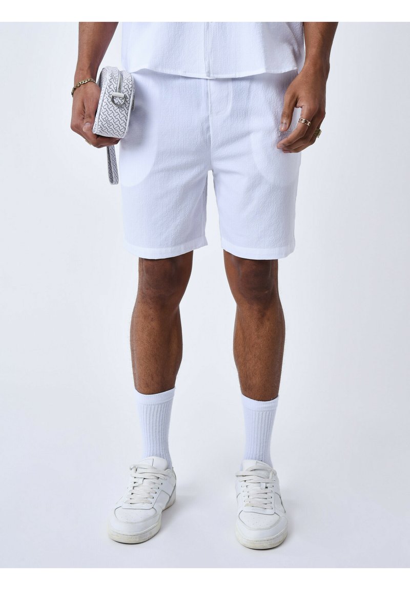 Project X Paris TEXTURÉ BRODÉ - Shorts - blanc/wit - Zalando.nl