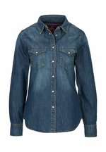 Replay Button-down blouse - dark blue/blue - Zalando