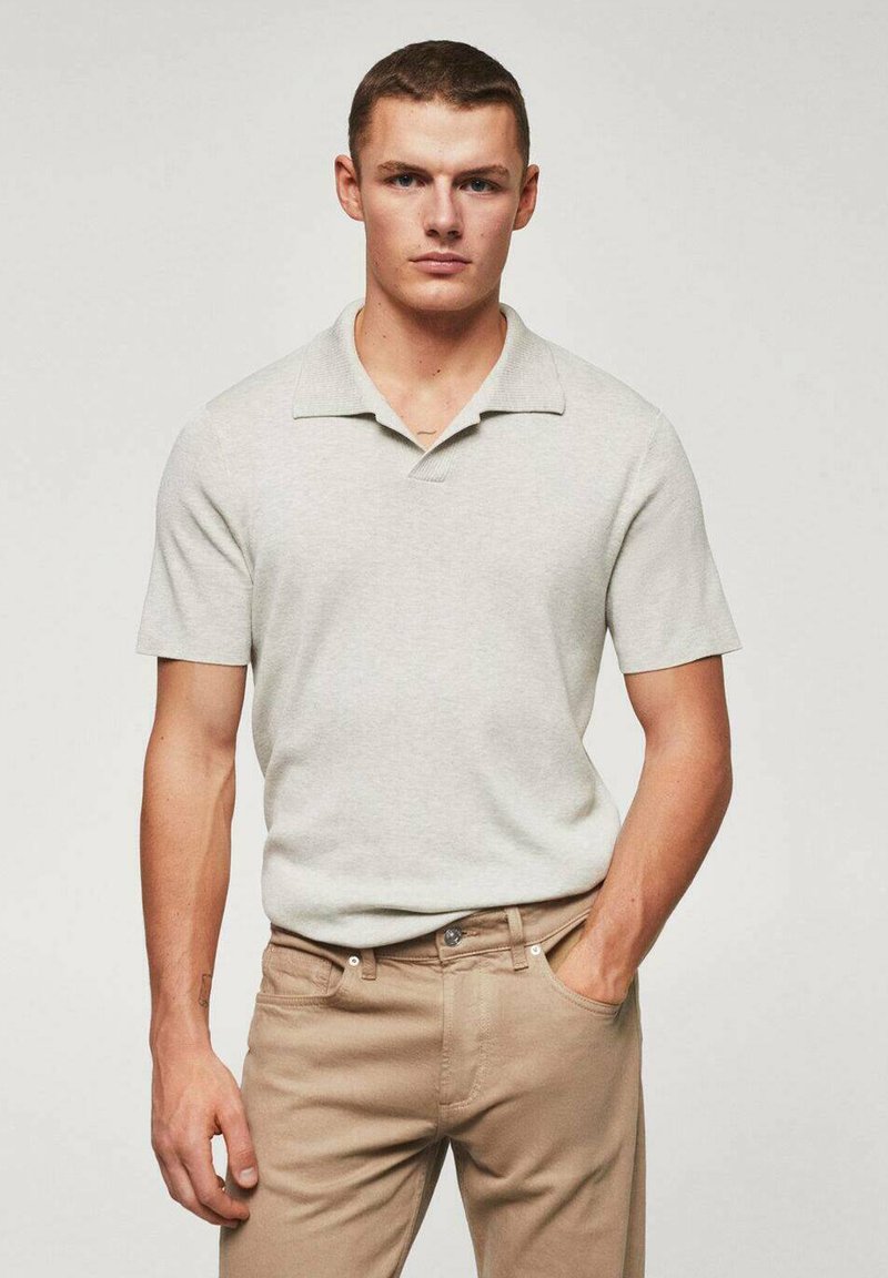 Mango PINO - Polo shirt - gris claro pastel/sand - Zalando.ie